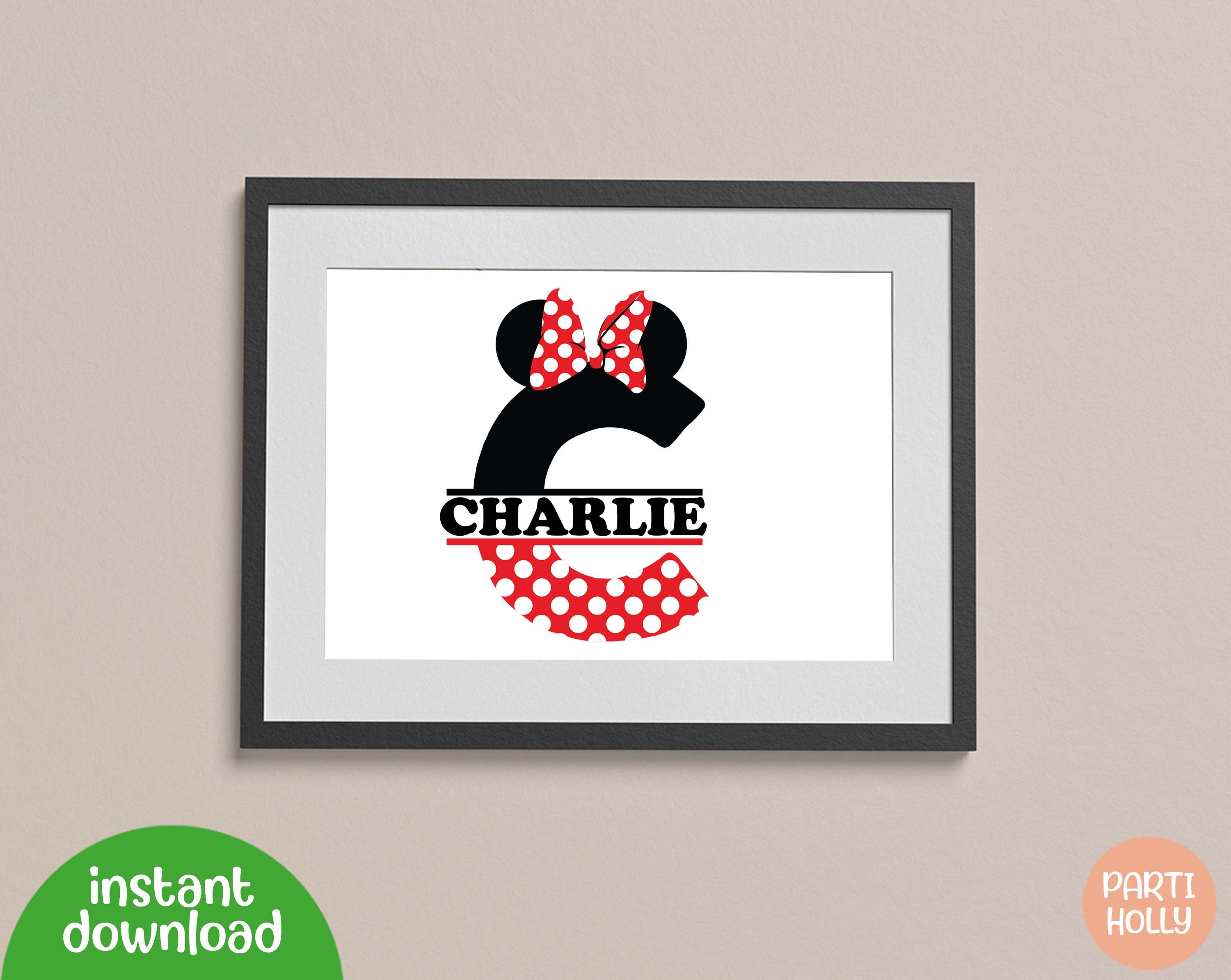 Minnie Mouse Split Monogram Alphabet Svg,eps,png,pdfmonogram Frame ...