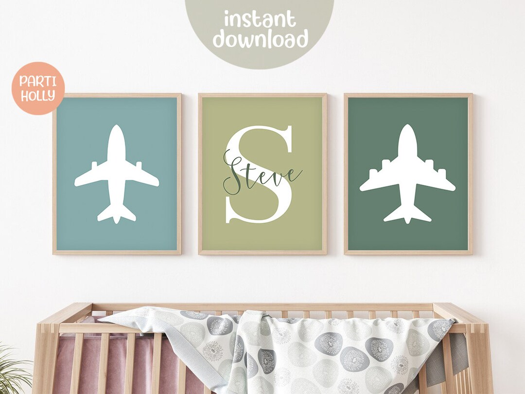 Airplane Kids Room Wall Art, Airplane Wall Art, Children Airplane ...