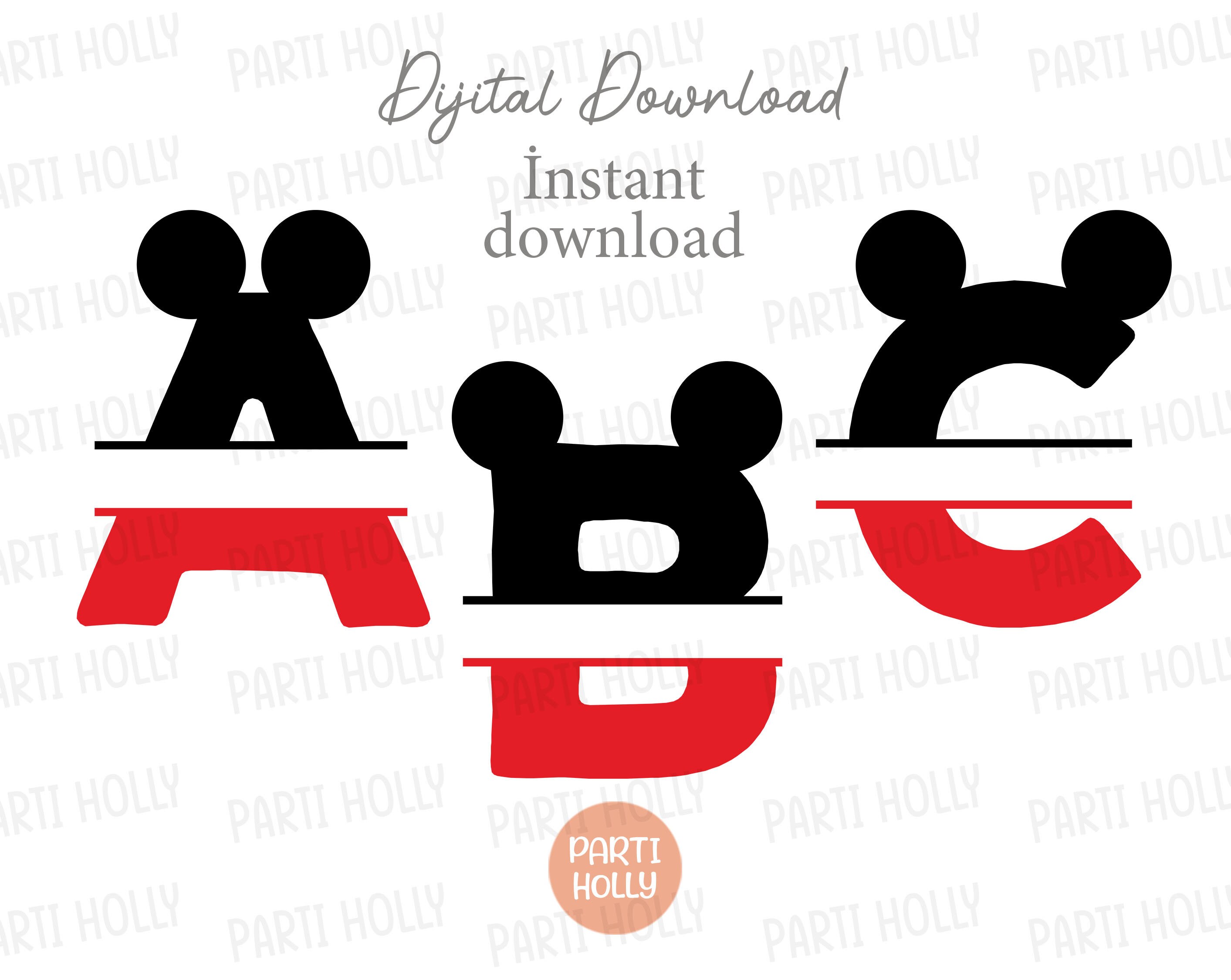 Mickey Mouse Split Monogram Alphabet Svg,eps,png,pdfmonogram Frame ...