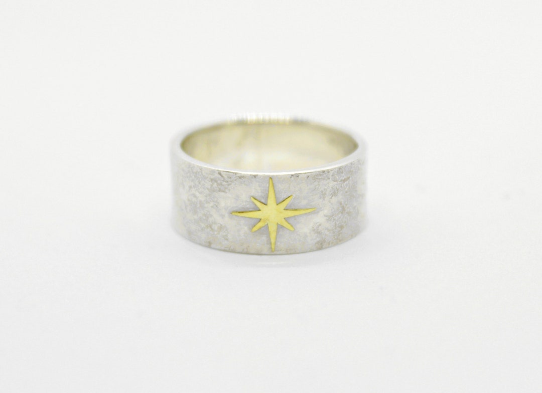 Star Ring, Gold Star Ring, Polaris Silver Ring - Etsy