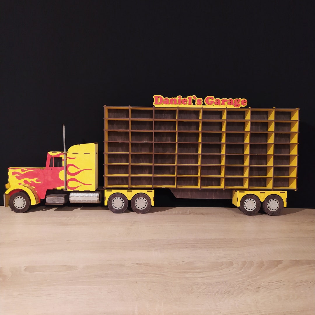 Wall Mounted Wood Truck, Toy Car Display, Scale Car Model Storage, Play ...