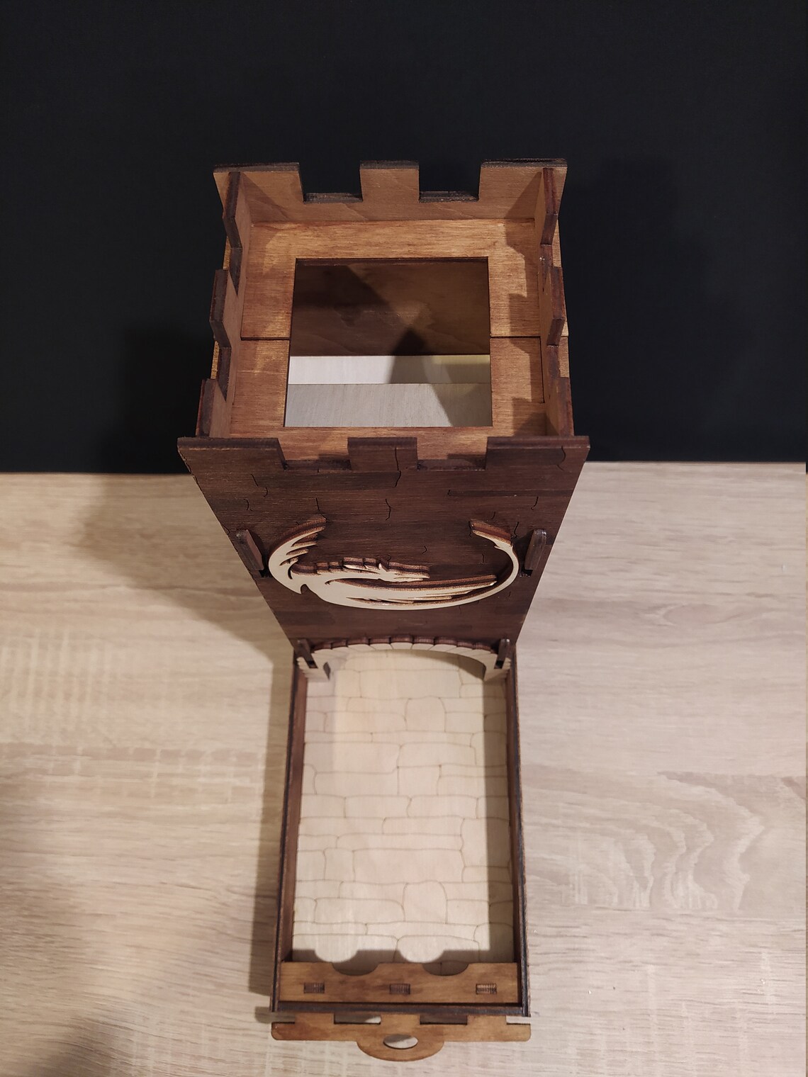 Dice Tower DND Dice Thrower Wood Dice Tray - Etsy