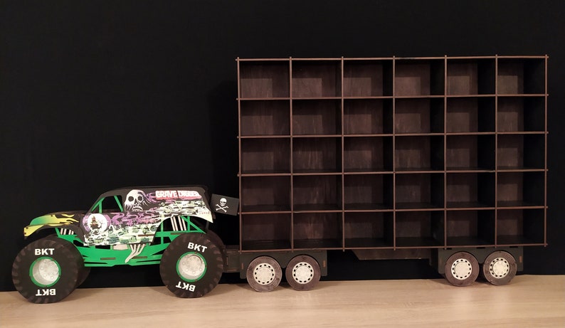 Monster Truck Shelf Monster Truck 1:64 Scale Storage Truck - Etsy