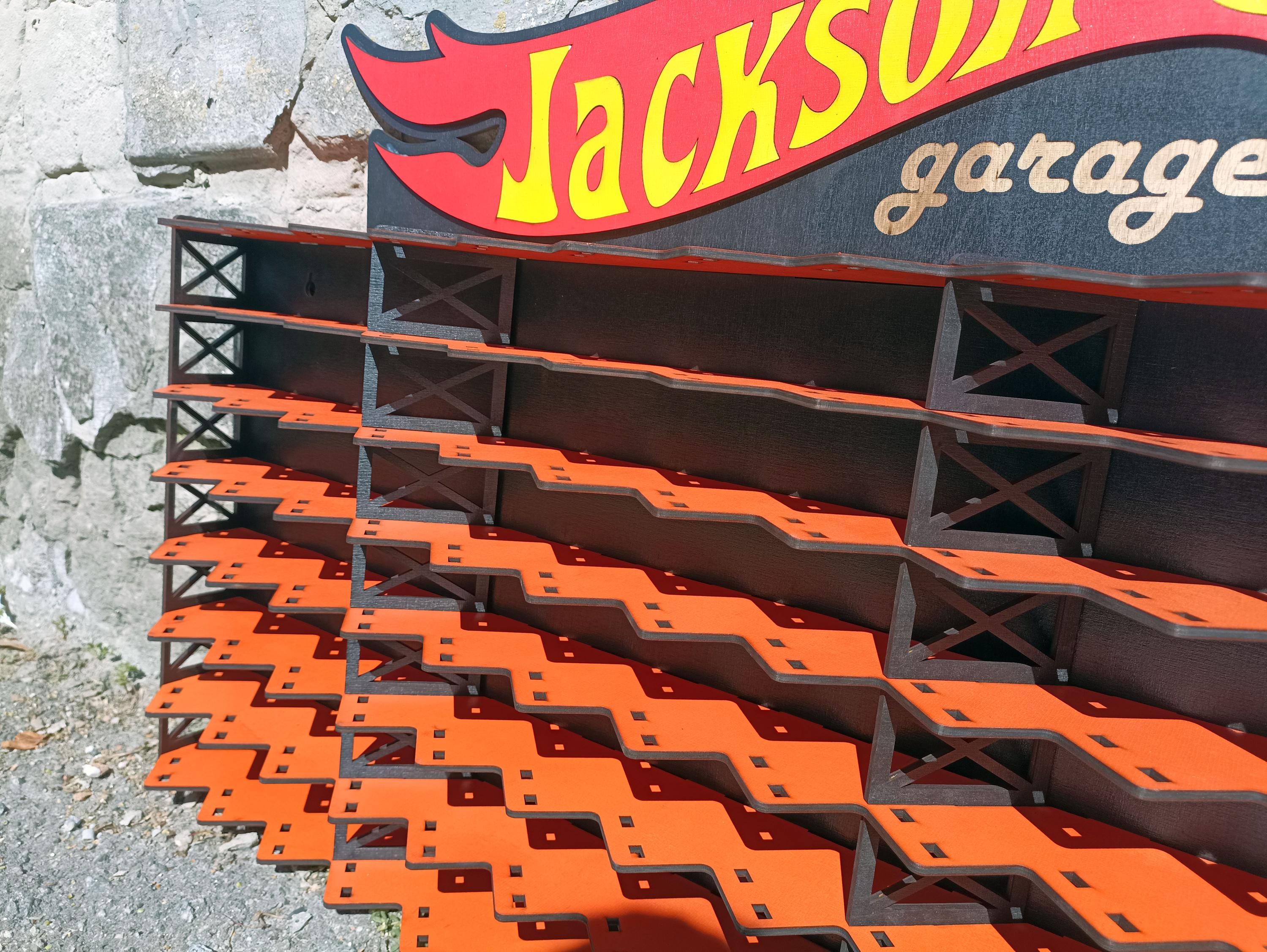 Personalized Toy Car Storage, Wood Wall Mounted Display, Diecast Car ...