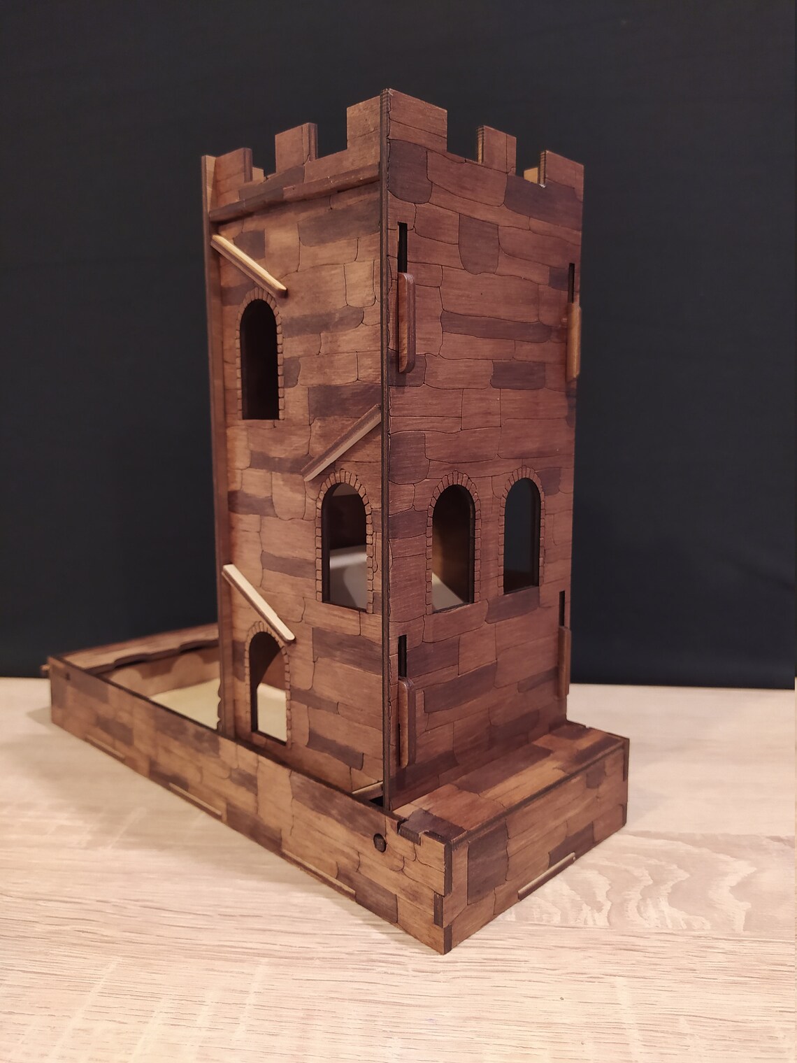 Dice Tower DND Dice Thrower Wood Dice Tray - Etsy