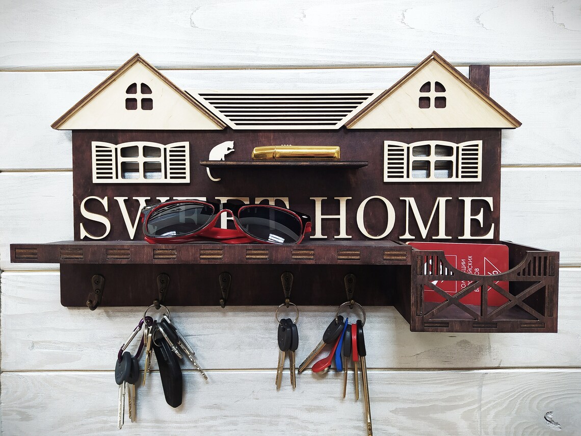 Entryway Organizer Key Holder Wall Key Holder Key Hook | Etsy