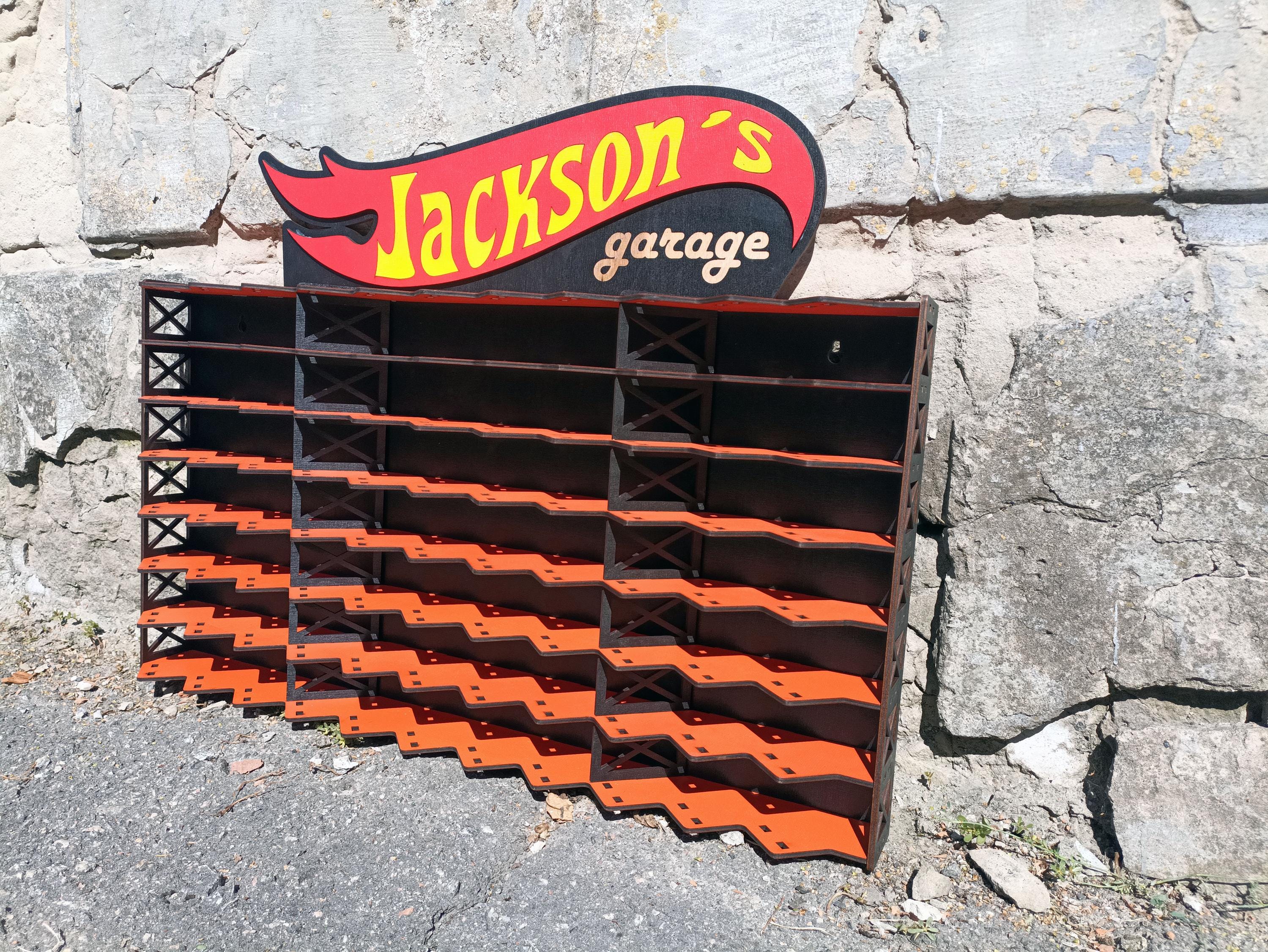 Personalized Toy Car Storage, Wood Wall Mounted Display, Diecast Car ...