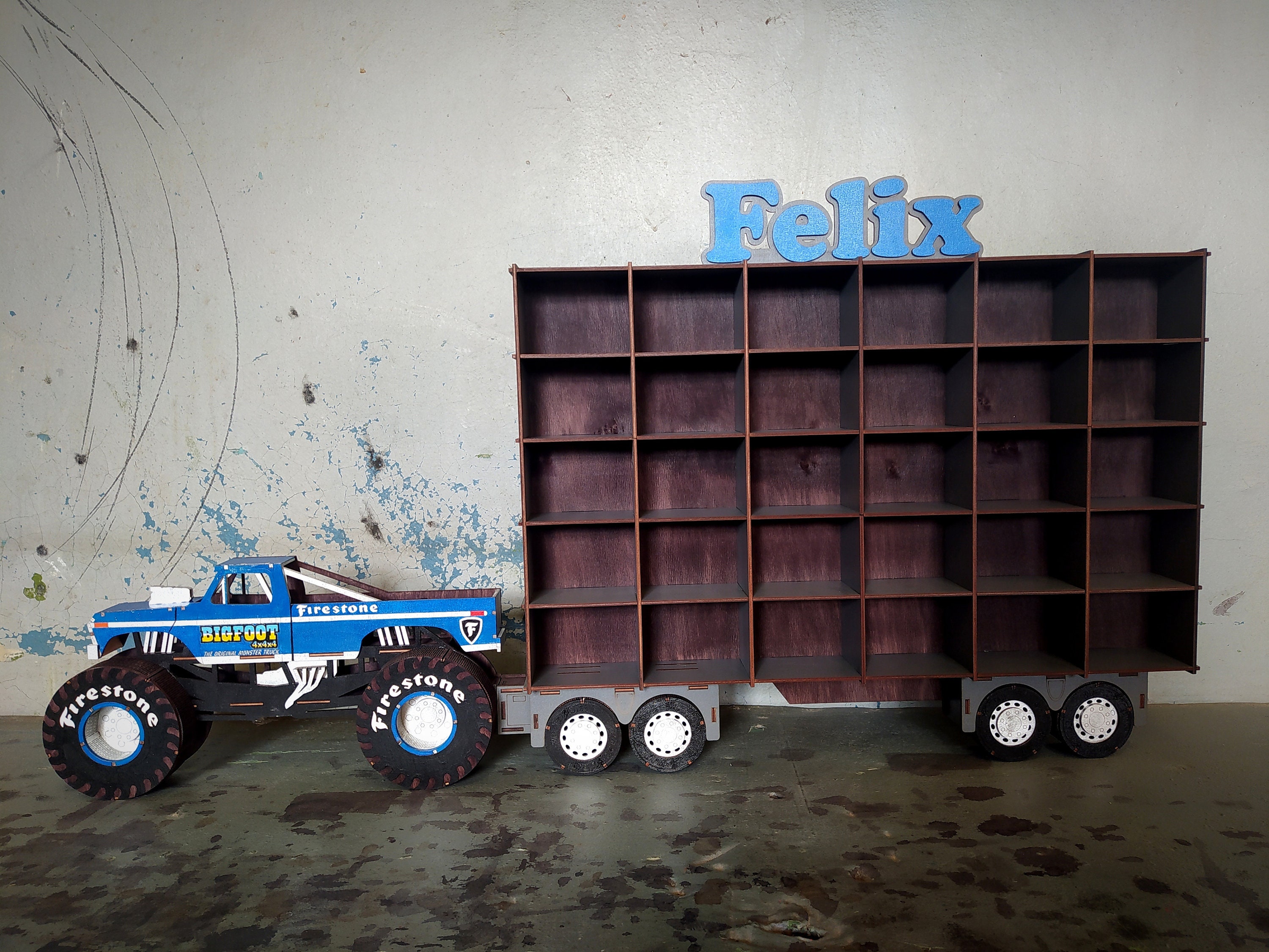 Monster Truck Shelf, 1:64 Scale Storage, Game Room Decor - Etsy