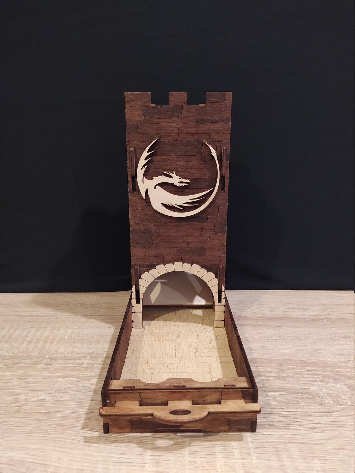 Dice Tower DND Dice Thrower Wood Dice Tray - Etsy