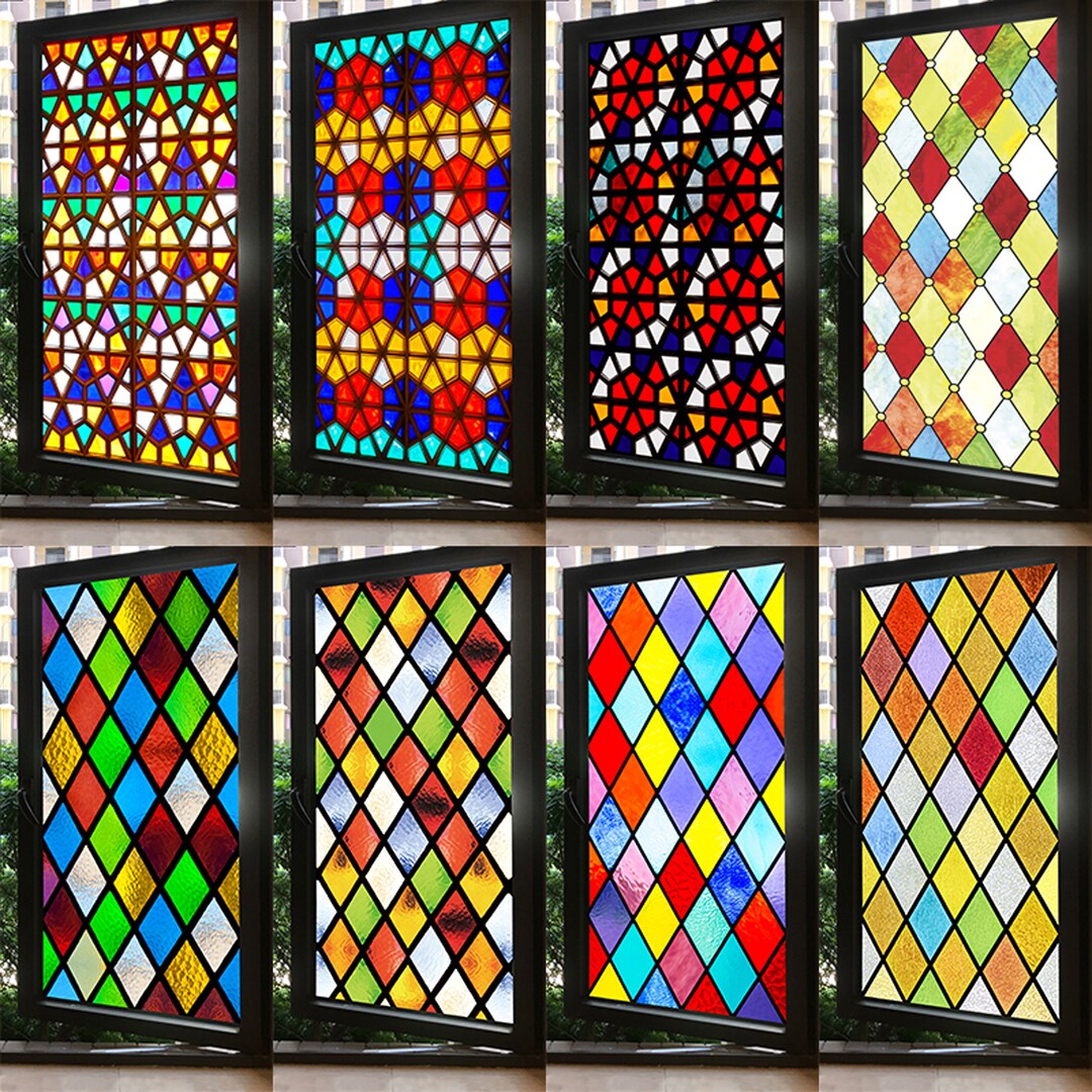 Elegant Privacy Window Film: 3D Printed Stained Glass Static Cling With ...