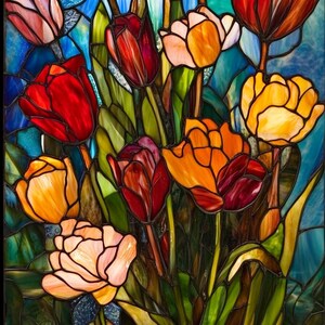 Custom Stained Glass Rose Window Film | Elegant Floral Privacy ...