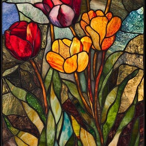 Custom Stained Glass Rose Window Film | Elegant Floral Privacy ...