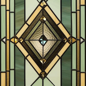 Custom Diamond Geometric Stained Glass Window Film – Art Deco Style ...
