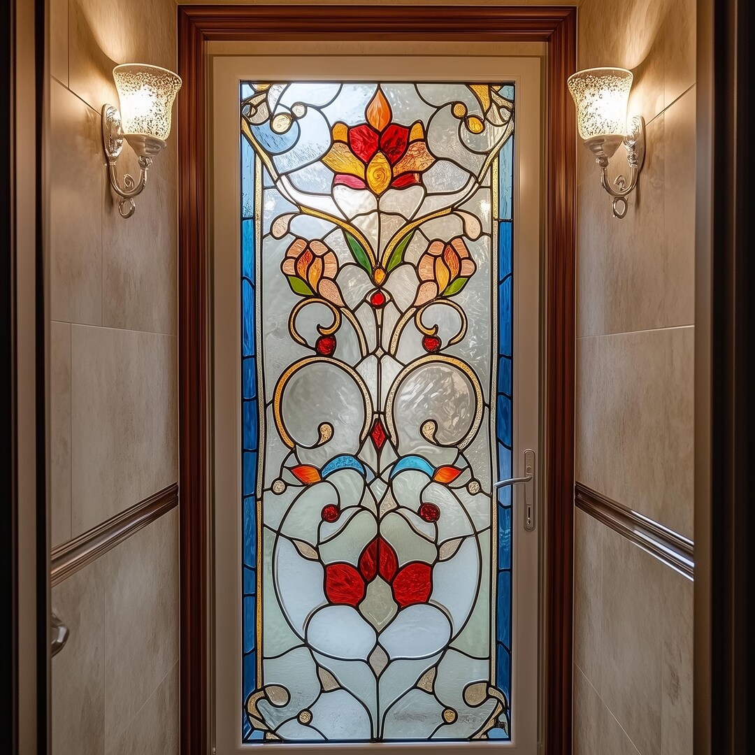 Custom Size Classic Vintage Stained Glass Film - Privacy Screen ...