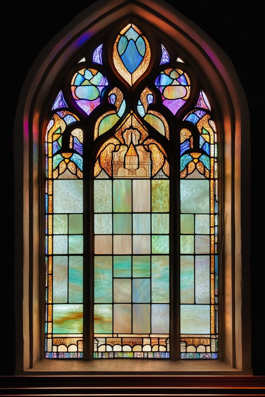 Custom Cathedral-style Stained Glass Window Film - Vibrant Gothic ...