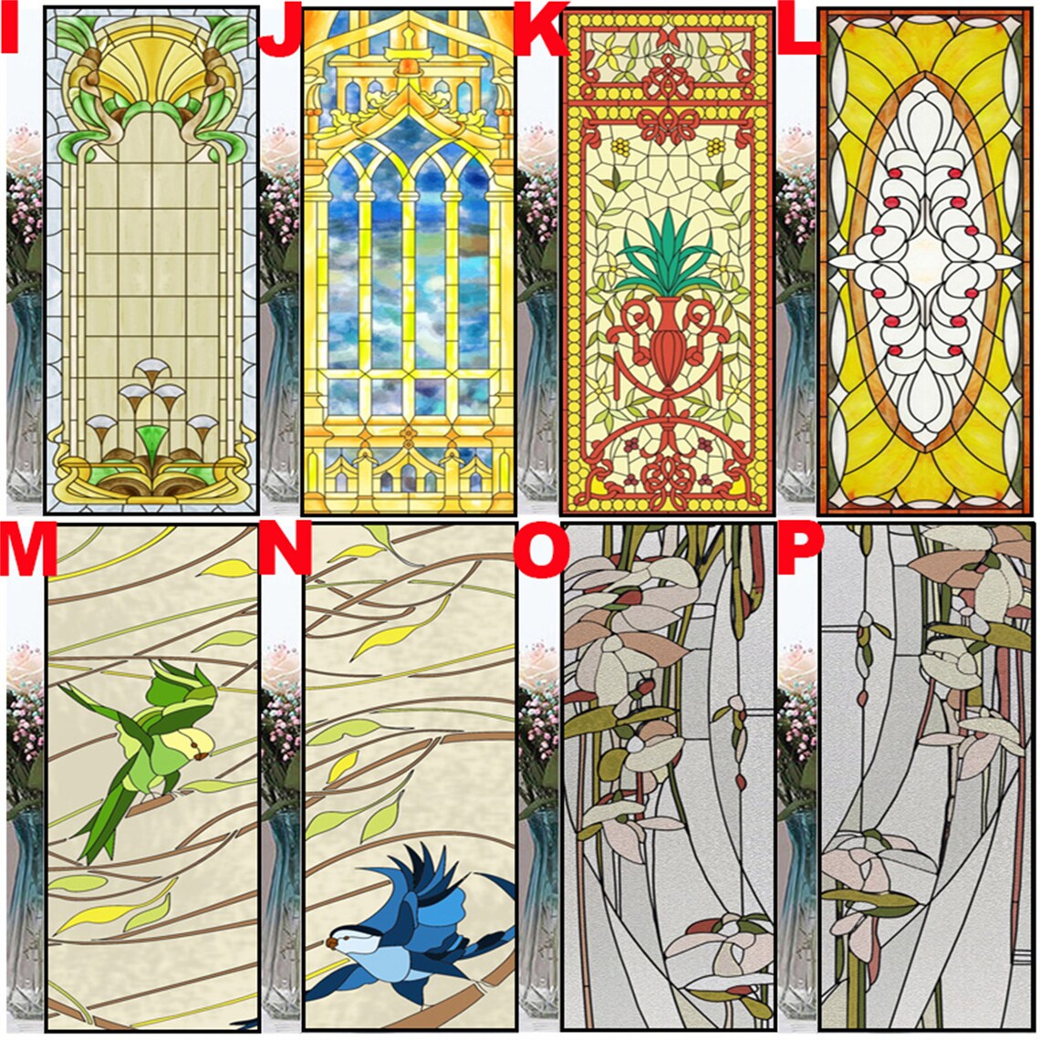 Customized Stained Glass Film Window Filmsstatic Cling - Etsy