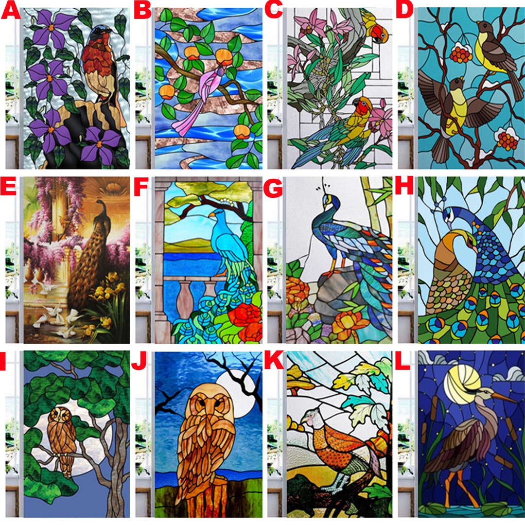 Window Film Stained Glass Stickers,custom Size Static Cling,frosted ...