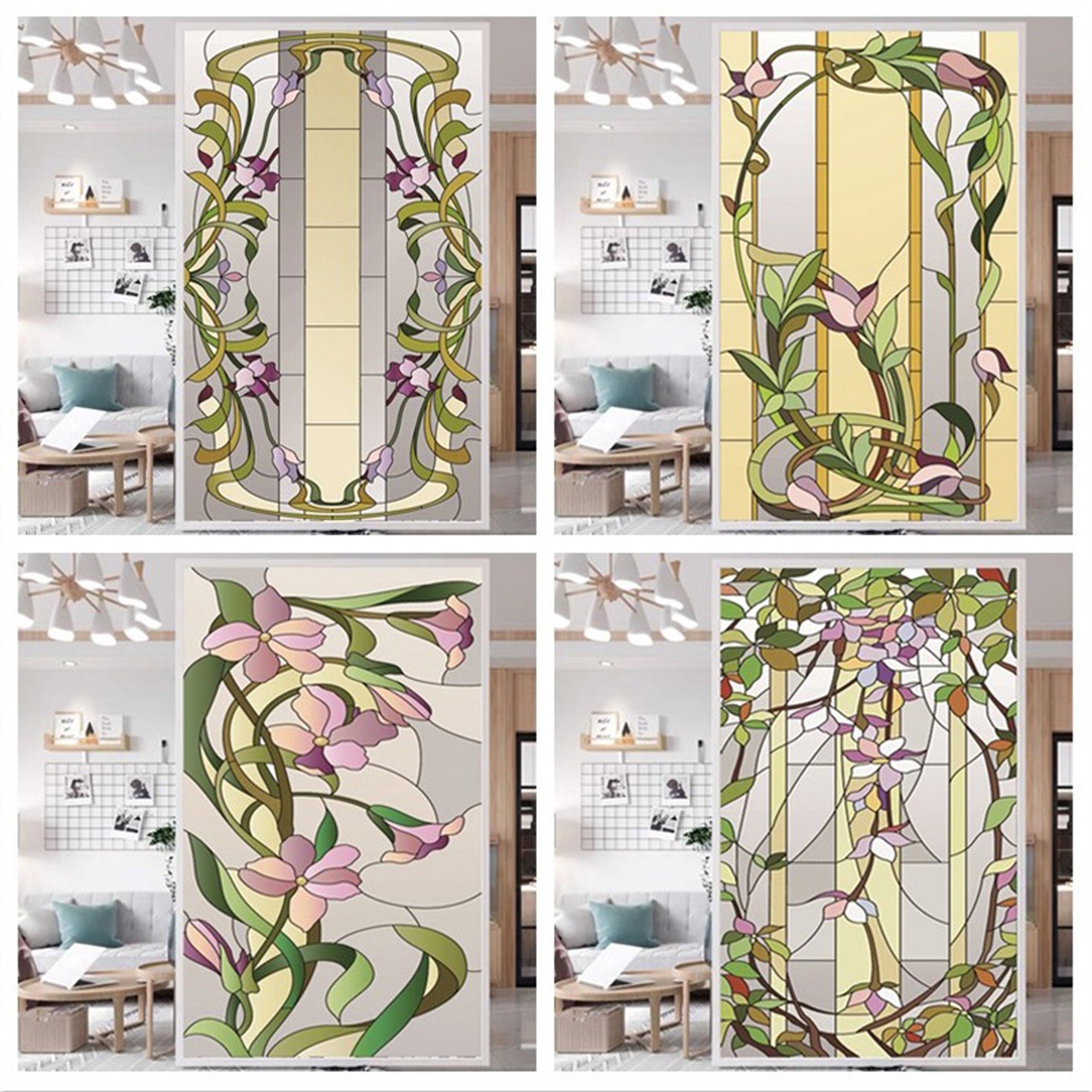 Custom Size Window Films Stained Glass Window With Purple - Etsy