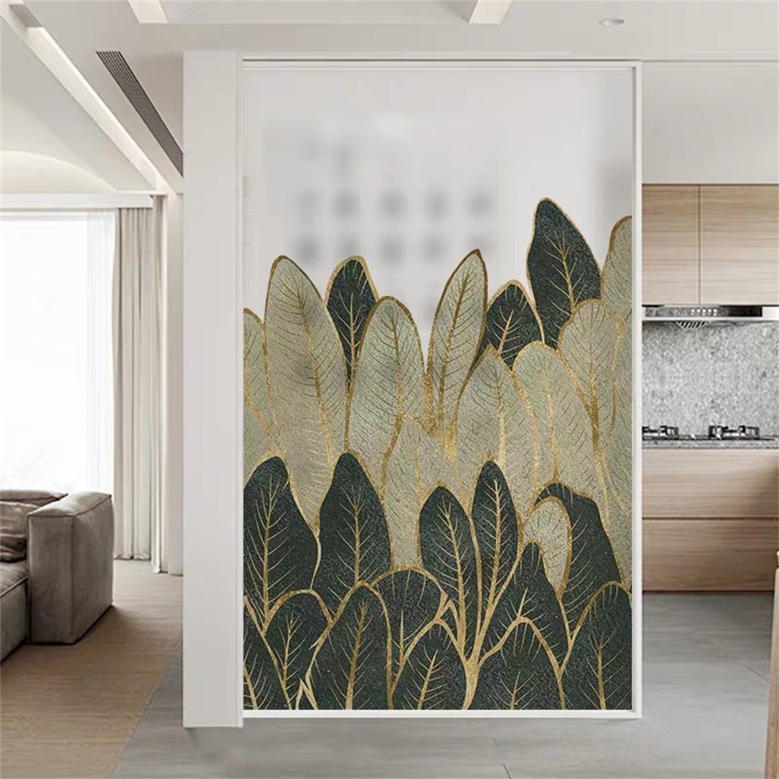 Privacy Windows Film Decorative Leaf Glass Film Static Cling - Etsy