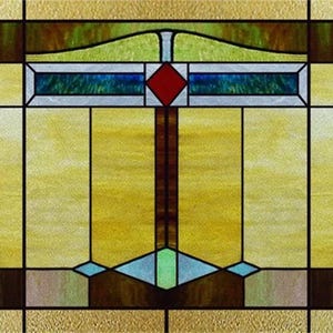 Horizontal Stained Glass Window Film – Elegant Geometric Cross Design ...