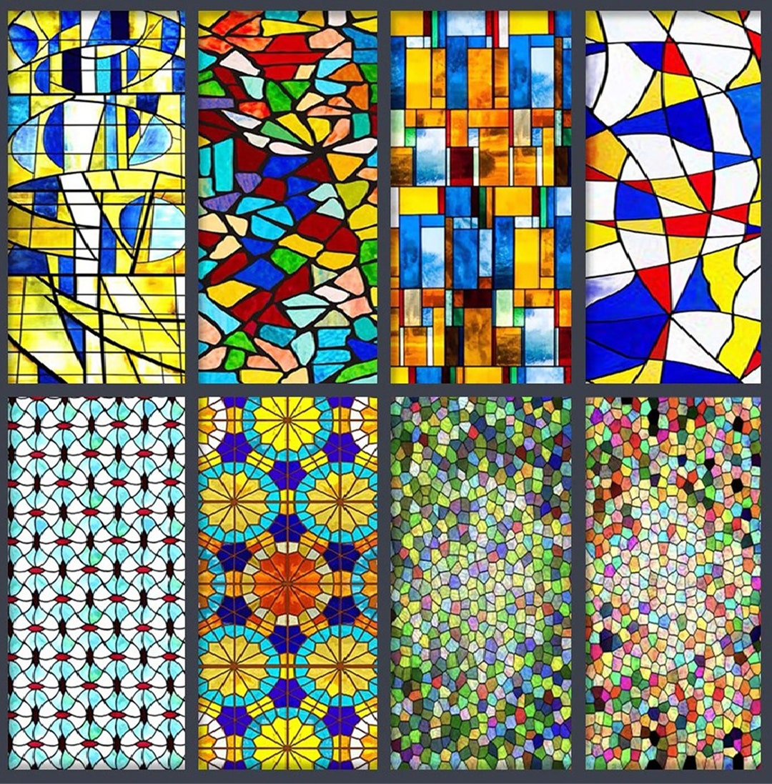 Custom-sized Rainbow Window Sticker - Frosted Stained Glass Static ...