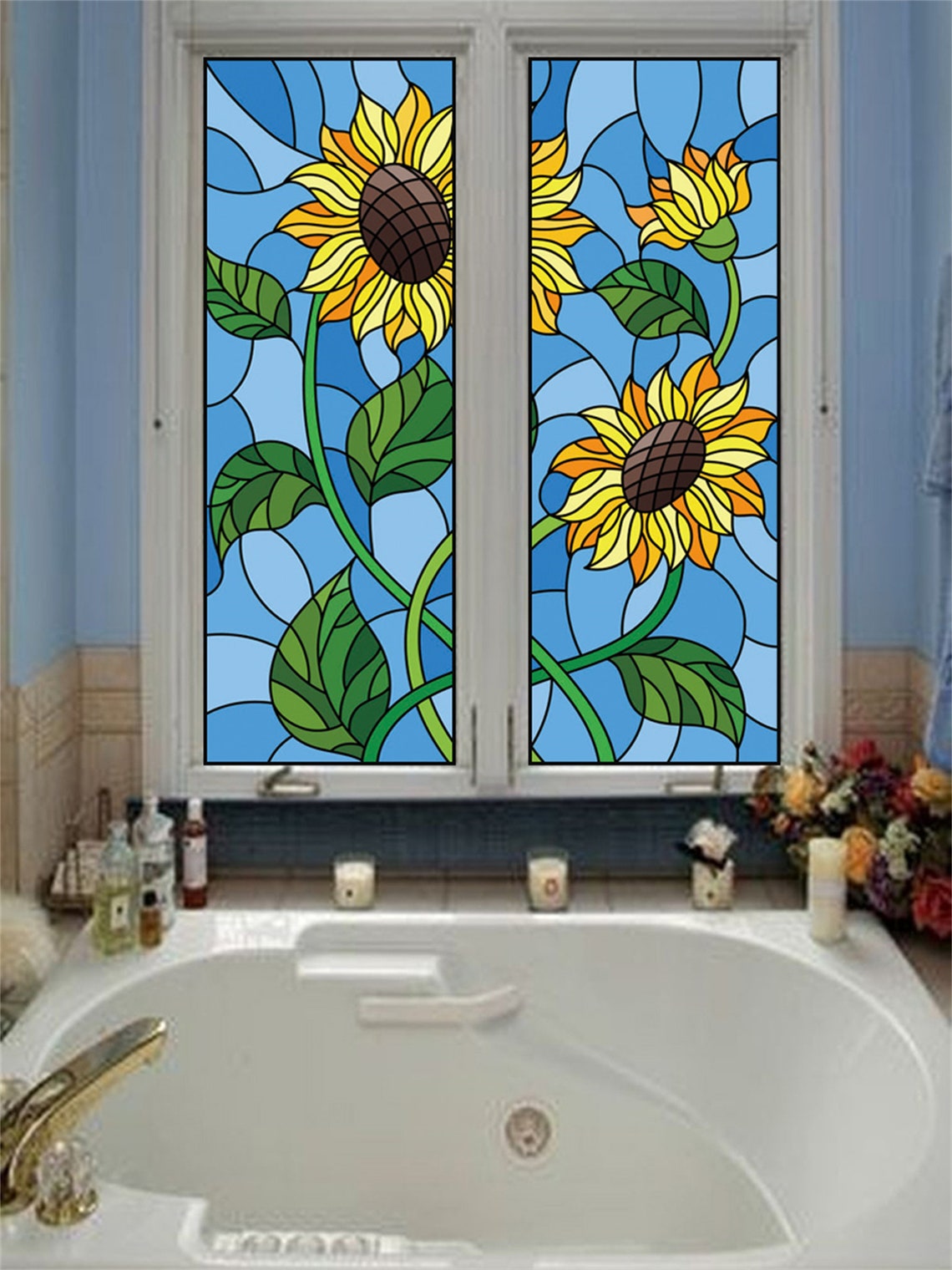 Window Film Stained Glass Stickerscustom Size Static Cling - Etsy