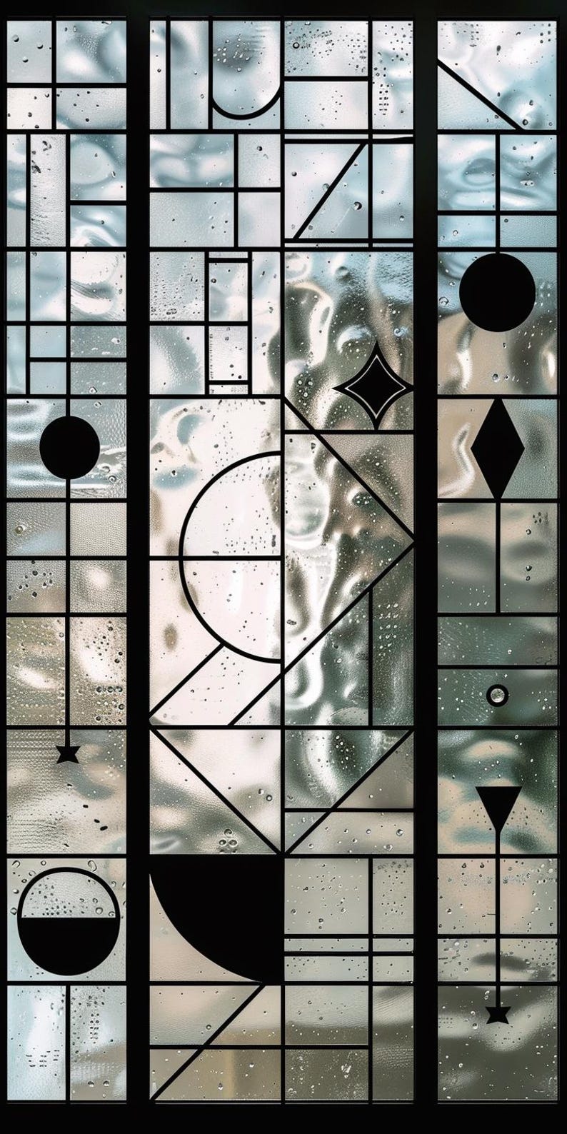 Custom Geometric Textured Glass Window Film – Modern Water Ripple ...