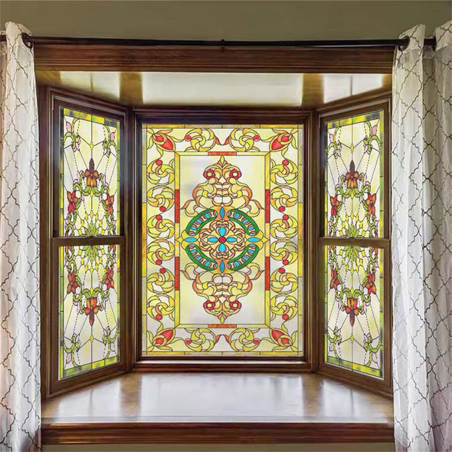 Customized Size Stained Glass Film Window Films Static Cling - Etsy