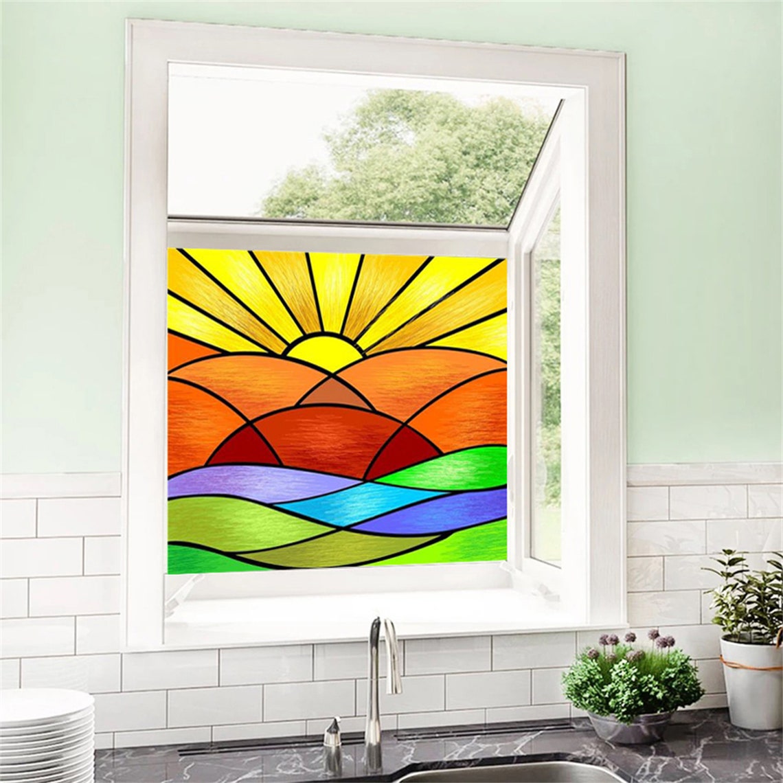 Custom Size Window Film Stained Glass Films Frosted Privacy - Etsy