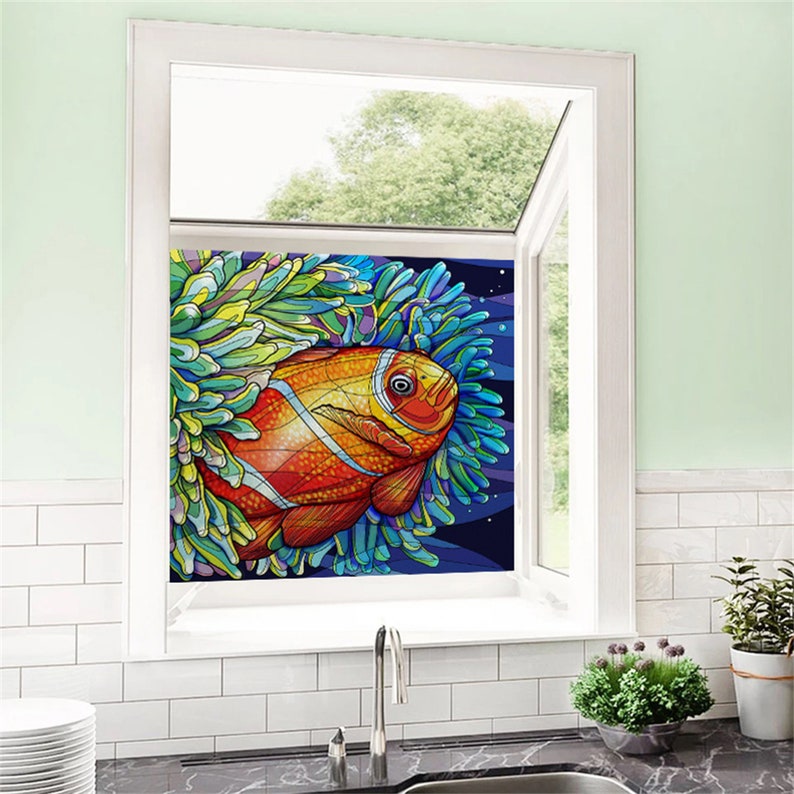 Custom Size Window Film Stained Glass Films Frosted Privacy Static ...