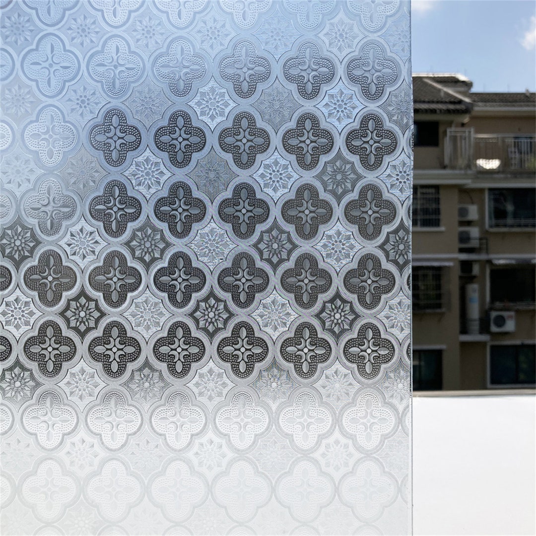 3D Static Cling Glass Films Retro Decorative Sticker Privacy Etched ...