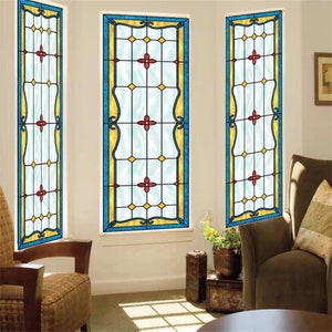 Custom Cut Window Film - European Translucent Stained Glass Style for ...