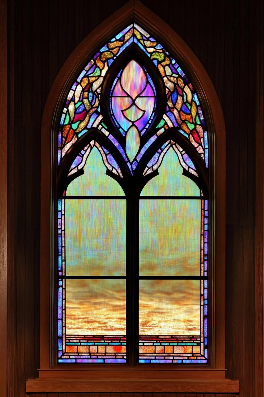 Custom Cathedral-style Stained Glass Window Film - Vibrant Gothic ...