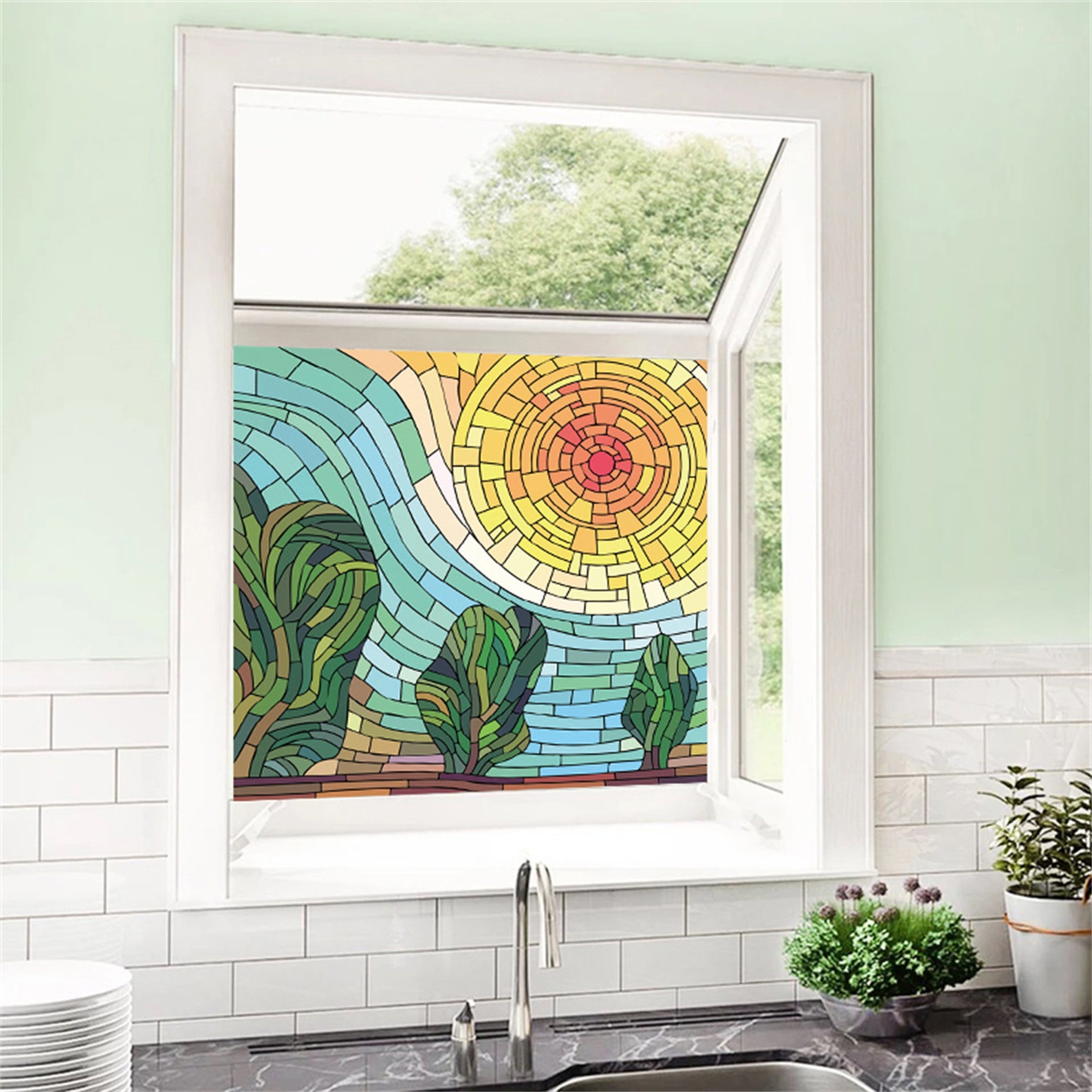 Window Film Frosted Stained Glass Films Static Cling Privacy - Etsy