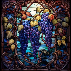 Vineyard Stained Glass Window Film - Decorative Privacy Frosted Static ...