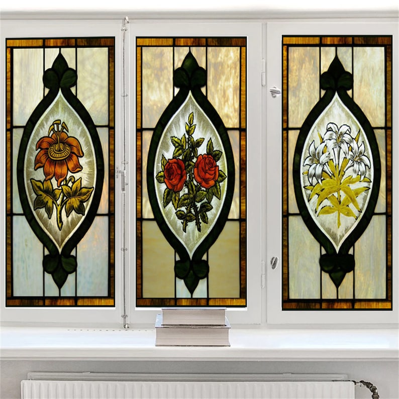 Custom Size Stained Glass Window Film Church Sticker Painting for ...