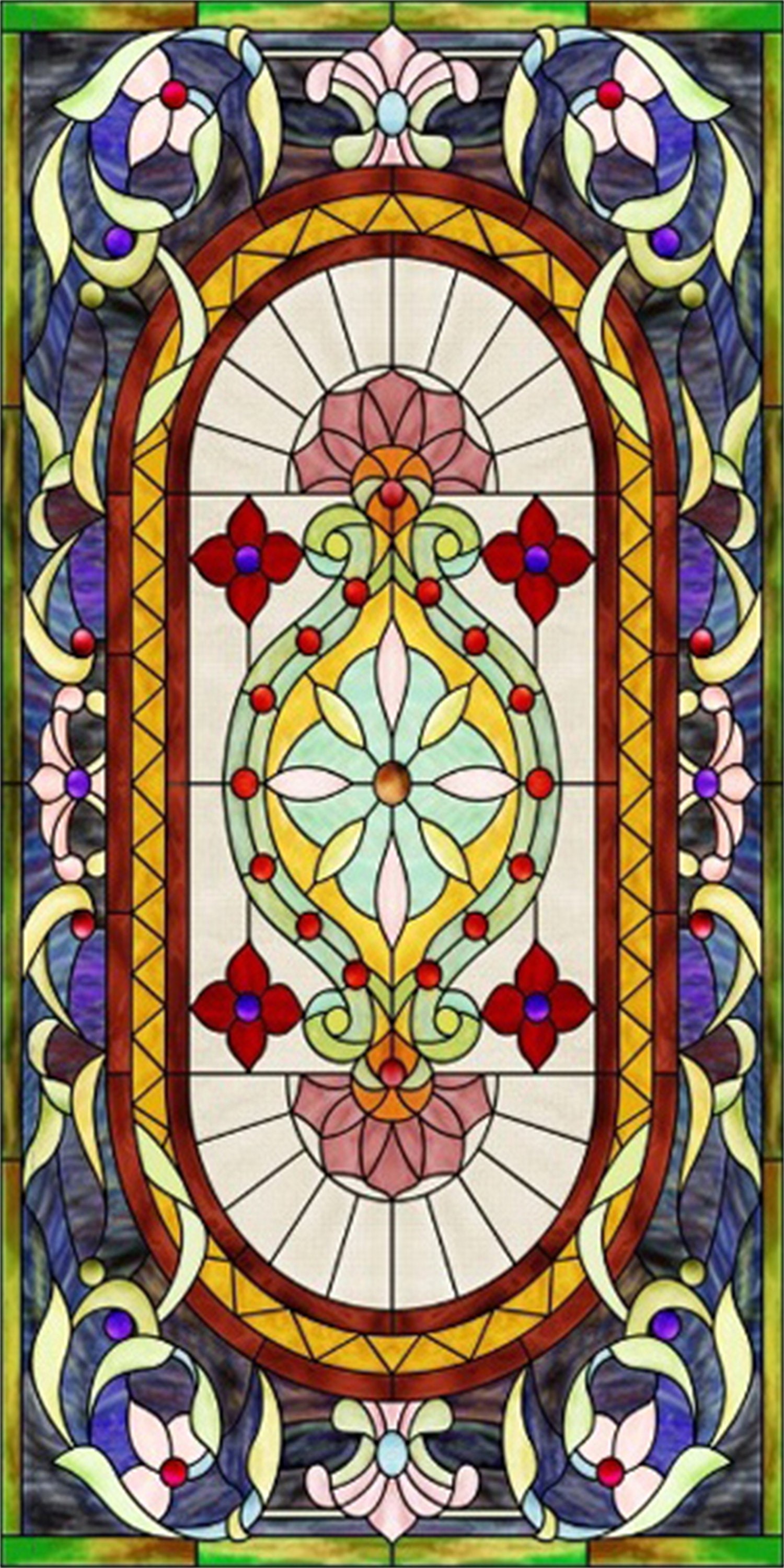 Customized Size Stained Glass Film Window Films Static Cling - Etsy