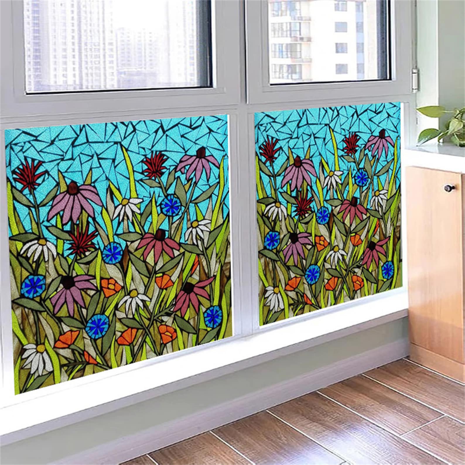 Window Film Stained Glass Films Static Cling Stickers for - Etsy