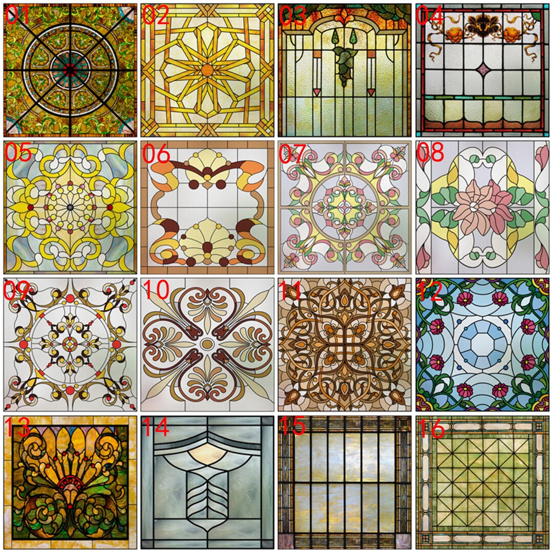 Custom Size Square Window Film Stained Window Glass Sticker Privacy ...