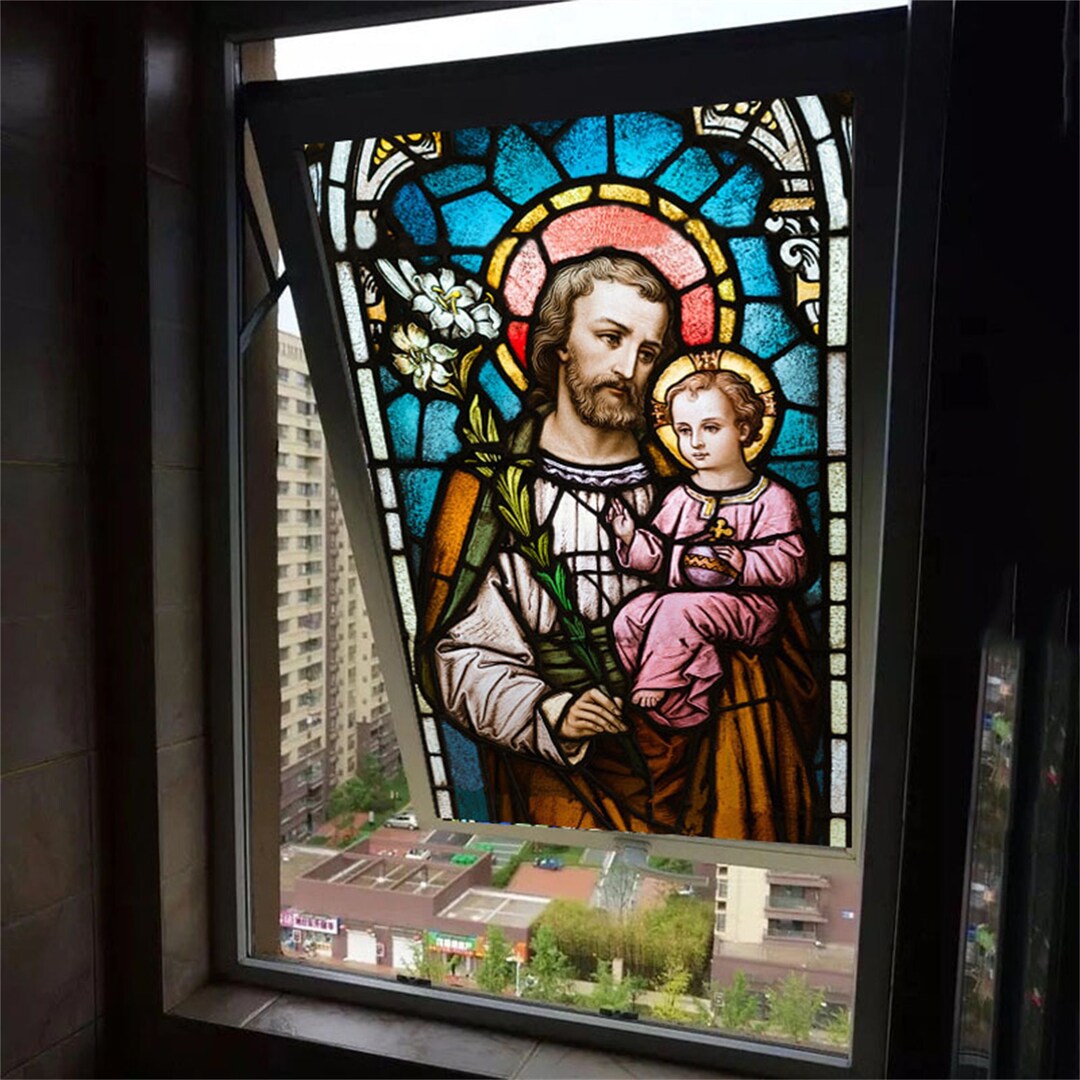 Divine Stained Glass Effect Window Stickers - Custom Sizes for ...