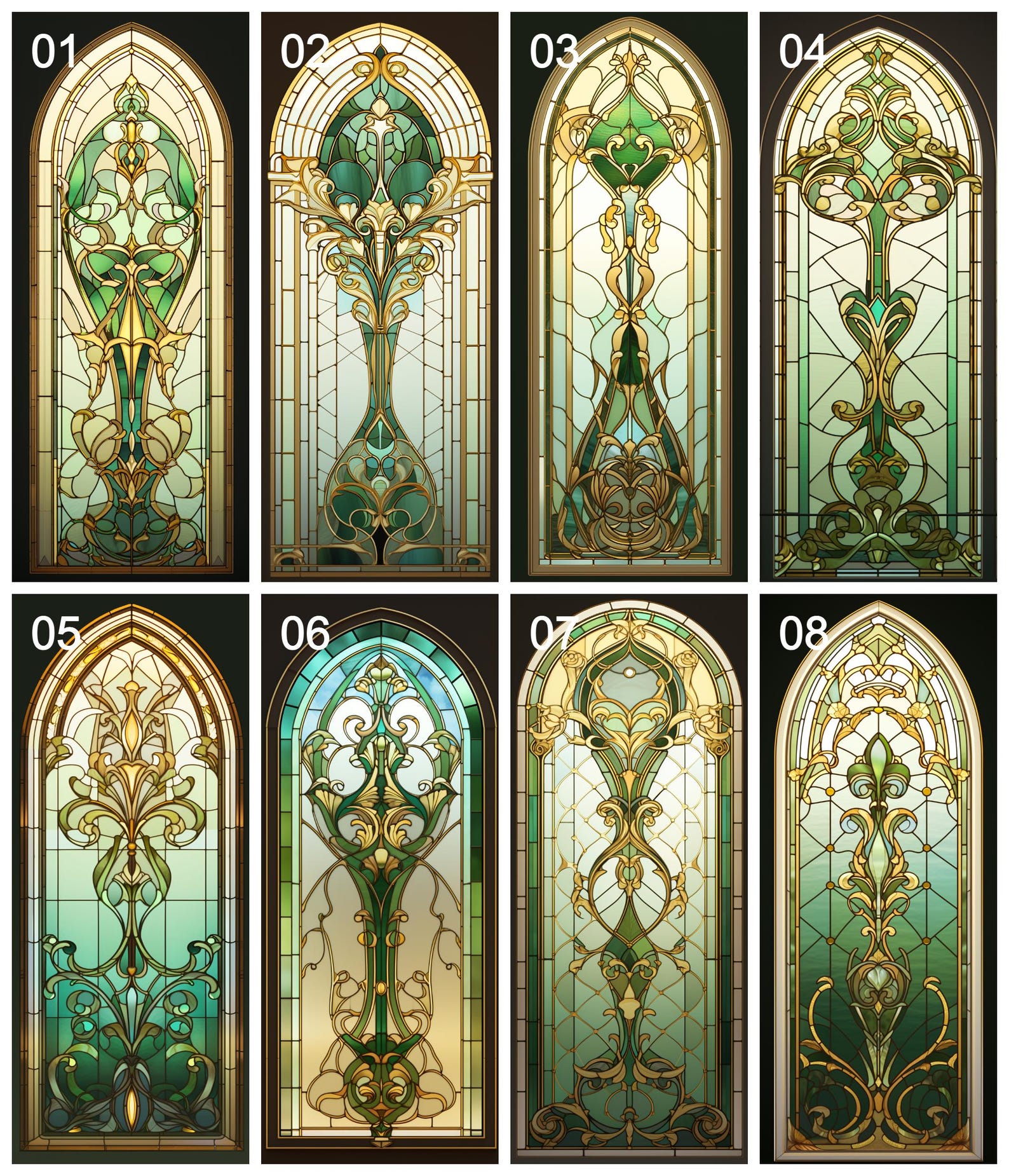 Custom Gothic Stained Glass Window Film - Decorative Privacy Static ...