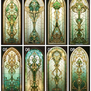 Custom Gothic Stained Glass Window Film - Decorative Privacy Static ...