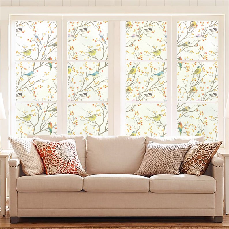 Window Film Privacy Lovely Birds Glass Sticker UV Blocking - Etsy