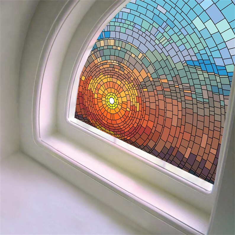 Window Film Frosted Stained Glass Filmscustomized Scenery Sun - Etsy