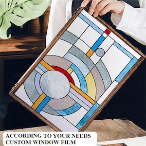 Custom-made Window Cling - Vintage Door Sticker With Frosted Stained ...