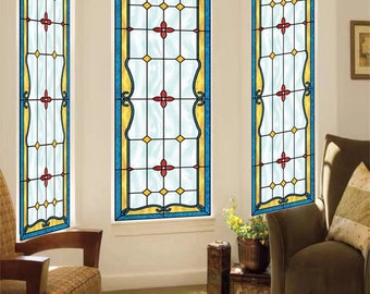 Custom Size Square Window Film Stained Window Glass Sticker Privacy ...
