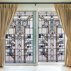 Custom-made Window Cling - Vintage Door Sticker With Frosted Stained ...