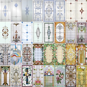 Custom-made Window Cling - Vintage Door Sticker With Frosted Stained ...