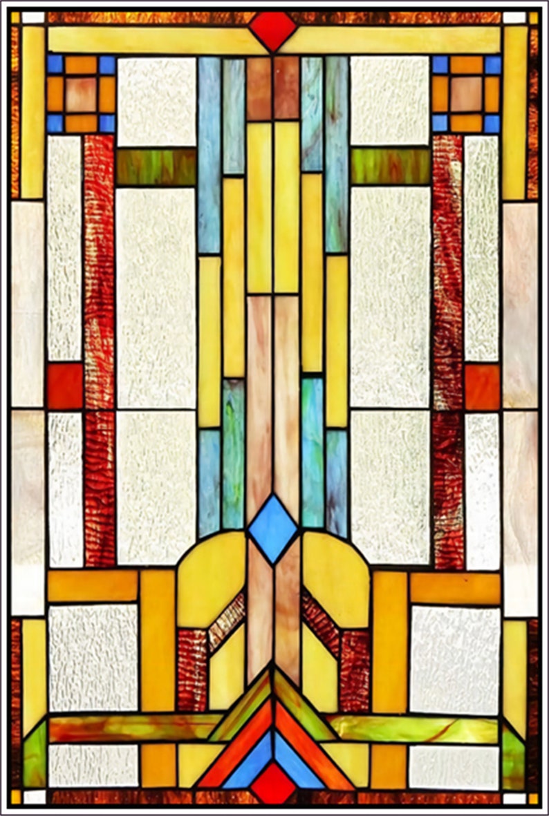 Custom Size Stained Glass Window Film Frosted Privacy Static Etsy