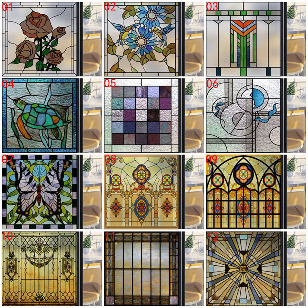 Window Film Frosted Stained Glass Films Customized Art Deco Design ...